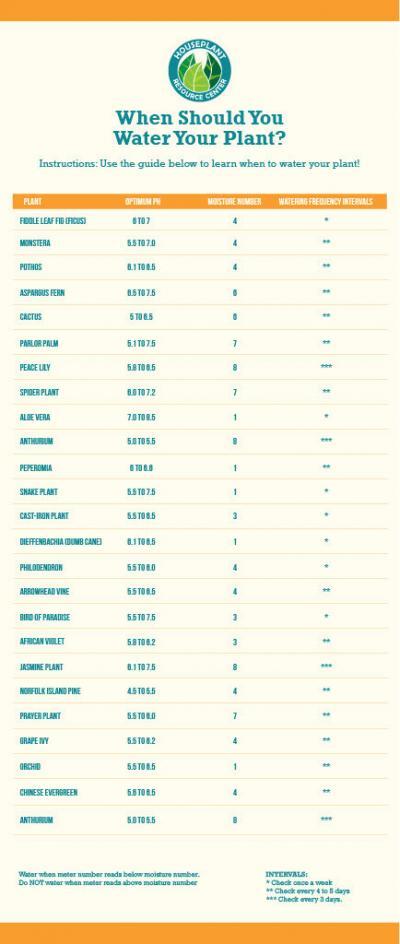 Moisture Meter Chart | The Fiddle Leaf Fig Plant Resource